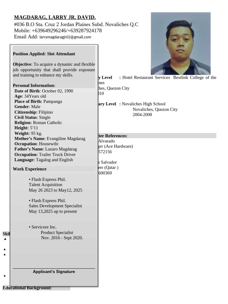 Larry Magdarag Jr. Updated Resume | PDF