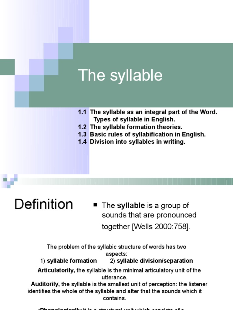 The Syllable | PDF | Syllable | Vowel