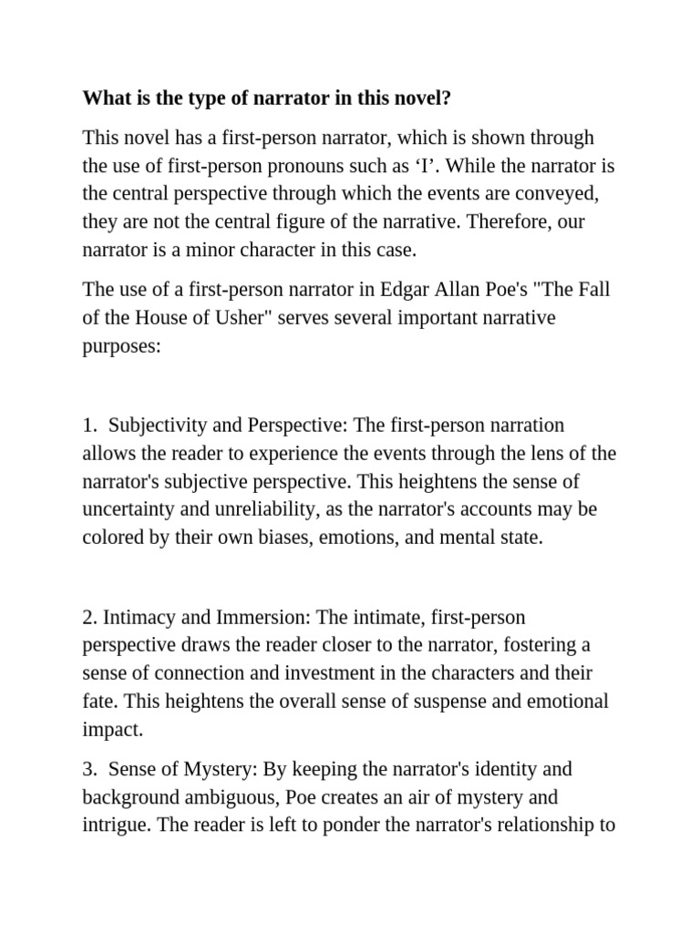 The Fall of The House of Usher Analysis | PDF | Narration | Perception