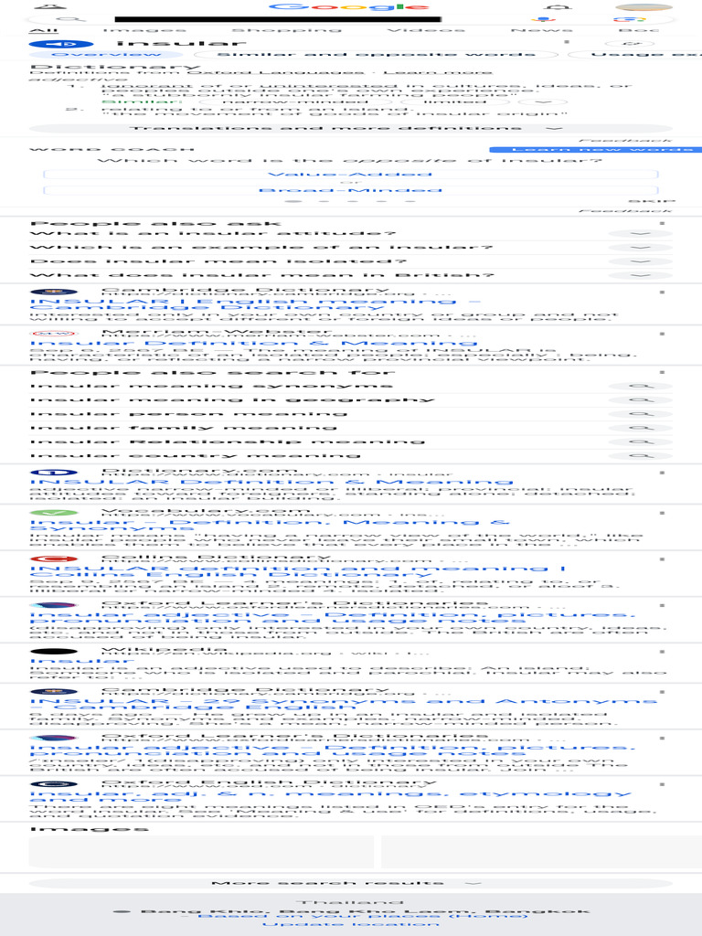 Insular Meaning - Google Search | PDF | Dictionary | Linguistics