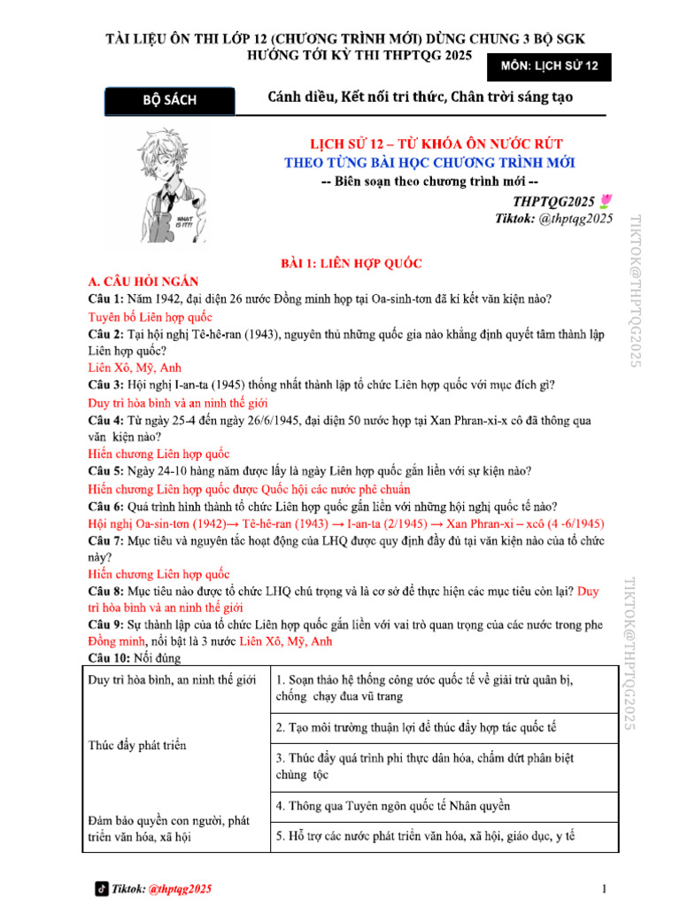 (LS12) - T Khóa Nư C Rút - Tiktok @THPTQG2025 | PDF