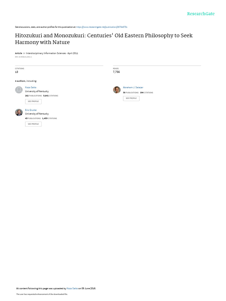 Hitozukuri and Monozukuri Centuries Old Eastern P | PDF | Computational Fluid Dynamics | Liquids