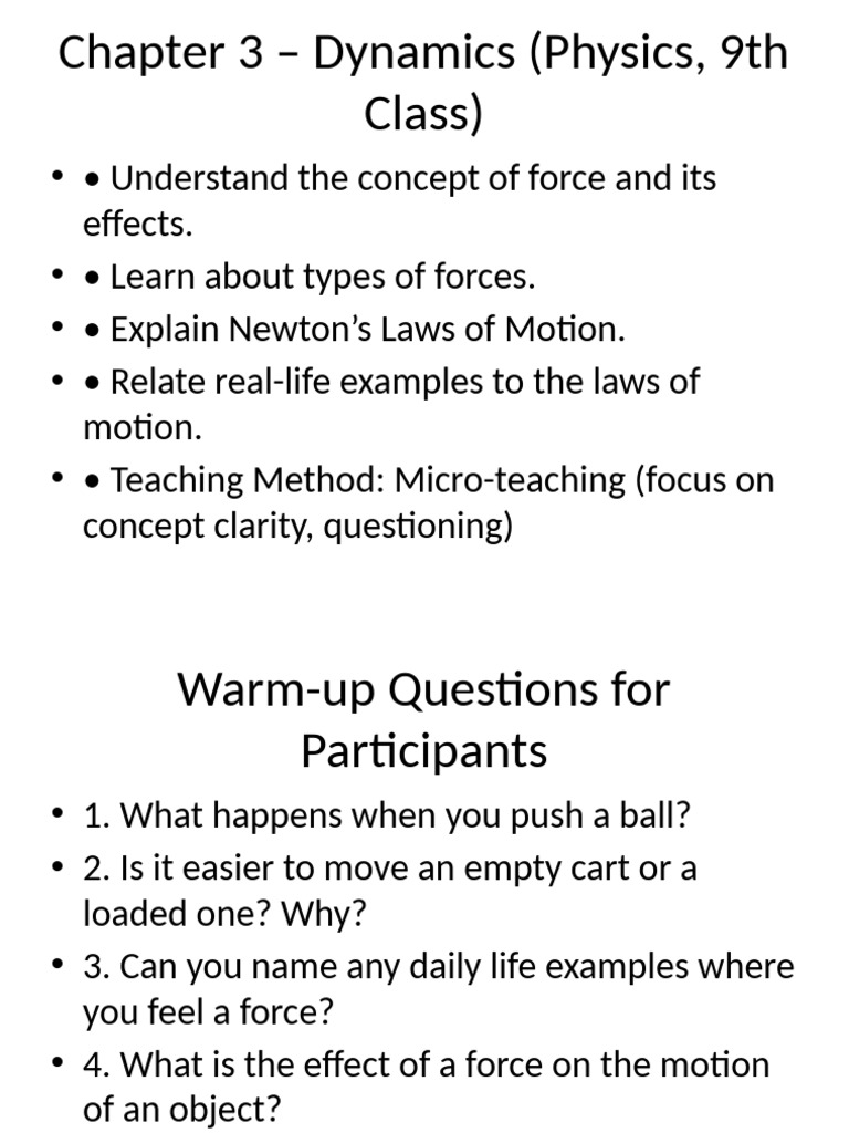 Dynamics MicroTeaching Lesson Plan | PDF