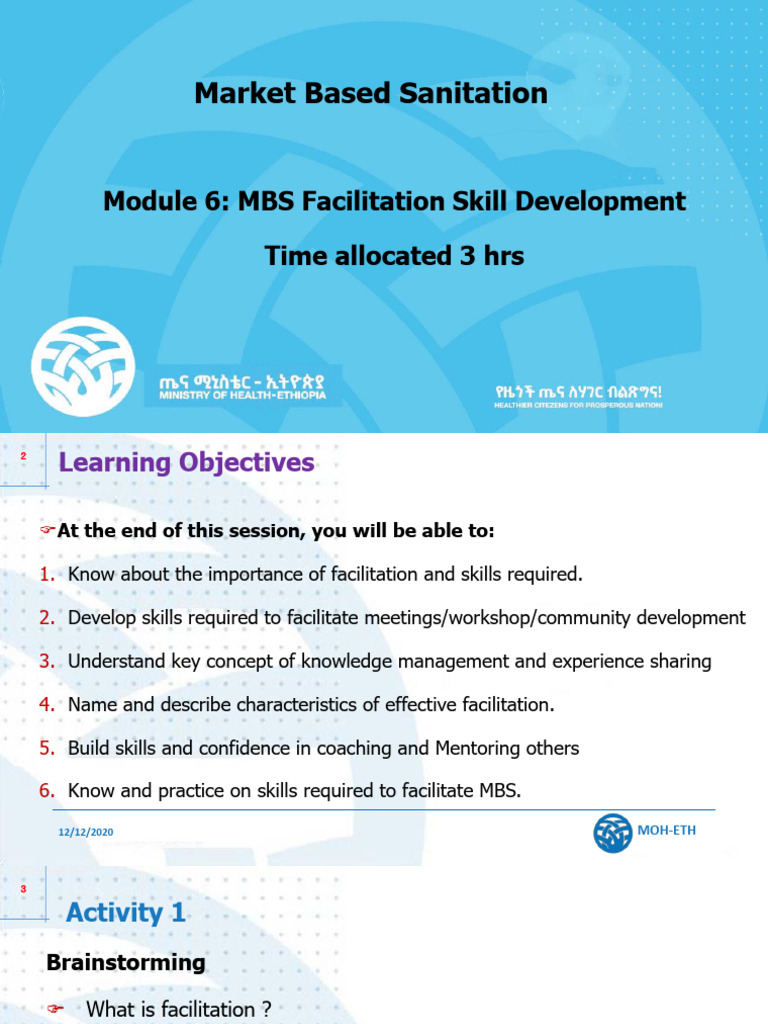 MBS Facilitation Skills Development | PDF | Mentorship | Entrepreneurship