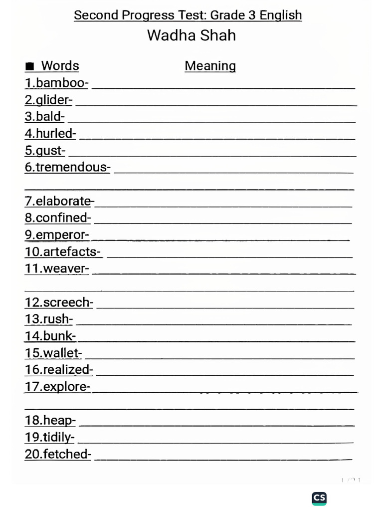 Grade 3 Final English | PDF