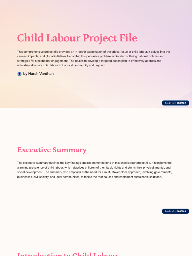 Child Labour Project File | PDF | International Labour Organization ...