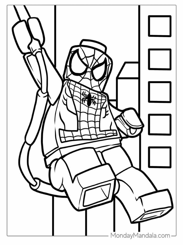 Lego Spider Man With Webs Swinging Through City | PDF