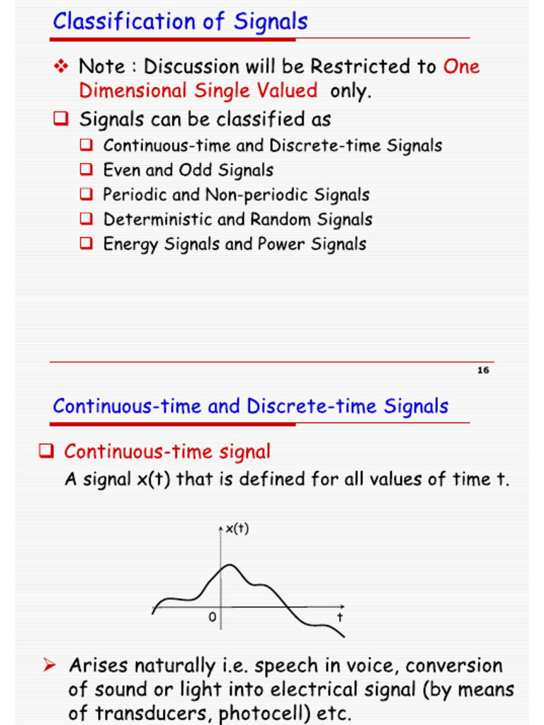 Classification of Signals | PDF