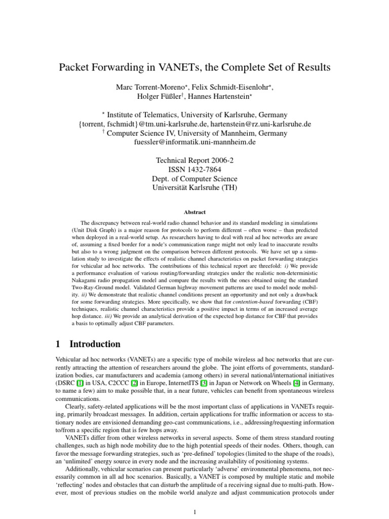Packet Forwarding Strategies in VANETs | PDF | Routing | Wireless Ad ...
