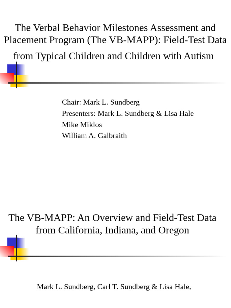 The Verbal Behavior Milestones Assessment and Placement Program (The VB ...