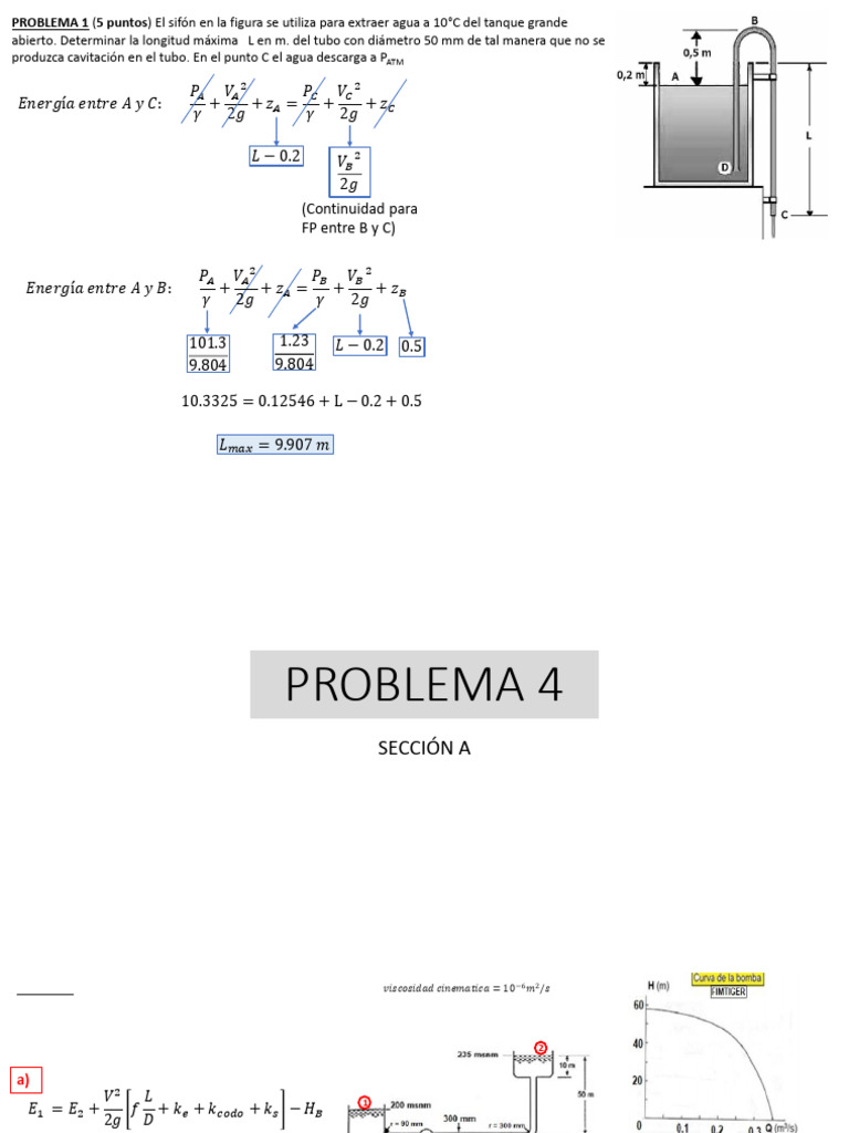 SOL P4 Prob1 y 4 | PDF | Bomba | Hidráulica