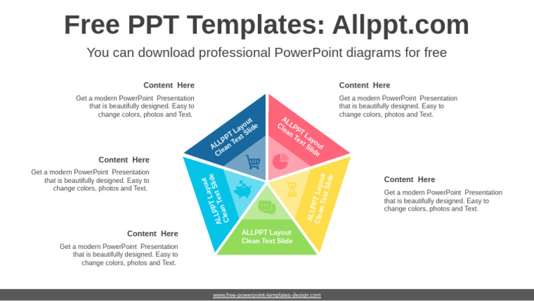 5 Divided Pentagon PowerPoint Diagram | PDF | Microsoft | Windows Graphics Related Software