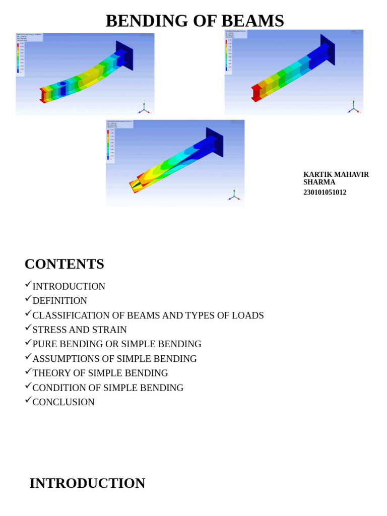 Bending Of Beams Pdf Bending Beam Structure