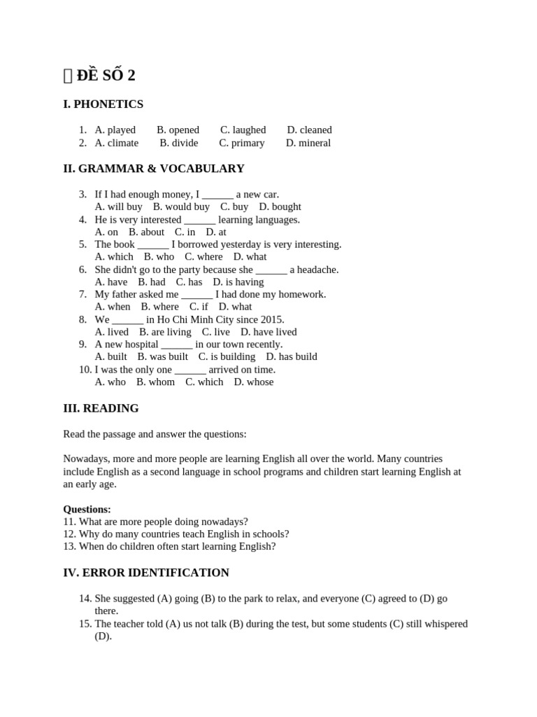 English Language Learning Assessment | PDF
