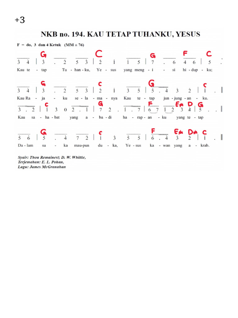 NKB 194 Kau Tetap Tuhanku Yesus | PDF