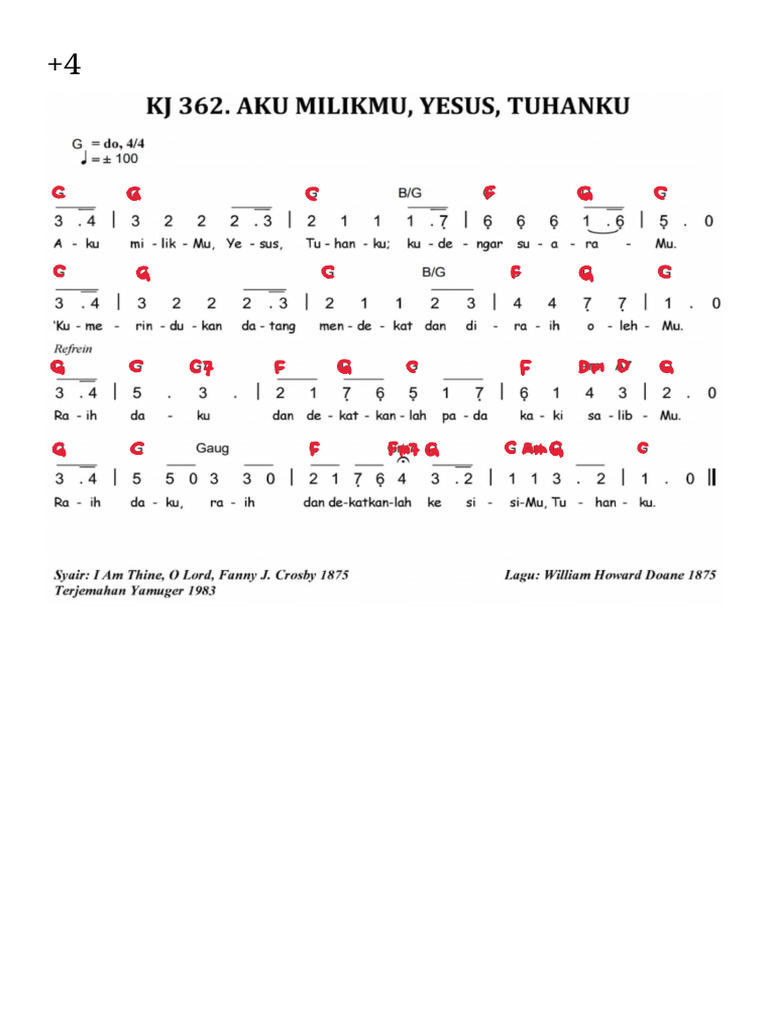 KJ 362 Aku Milikmu Yesus Tuhanku | PDF