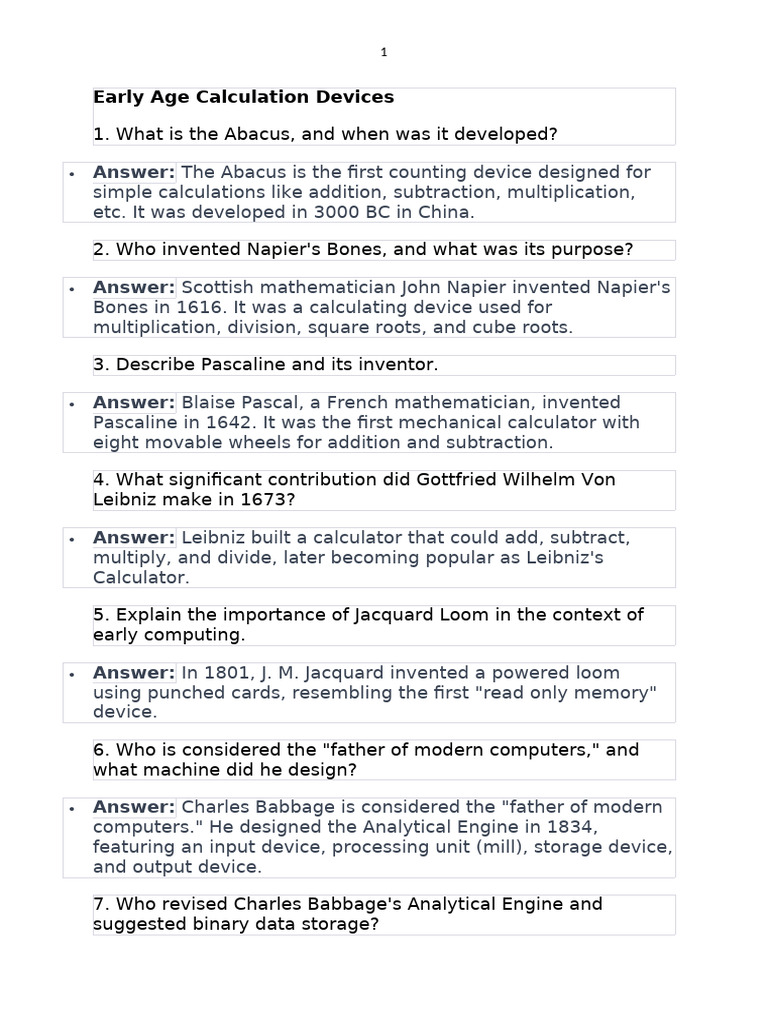 Early Age Calculation Devices | PDF | Input/Output | Image Scanner