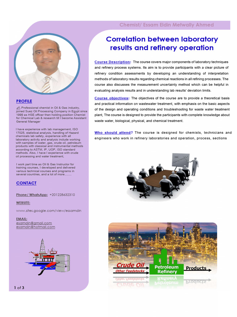 Refinery Lab Techniques and Operations | PDF | Oil Refinery | Petroleum