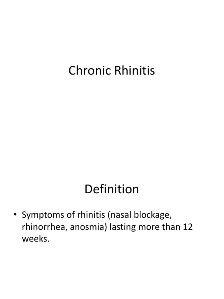 A Comprehensive Overview of Chronic Rhinitis: Classification, Symptoms ...