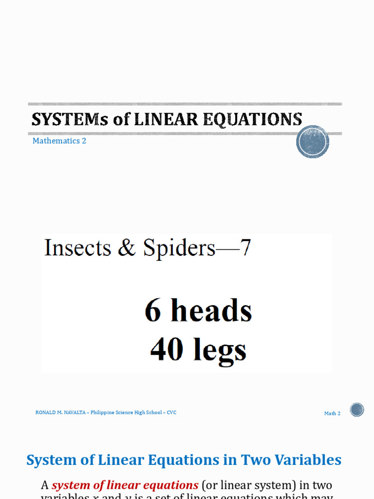 4.12 System of Linear Equations in Two Variables | PDF | Equations ...