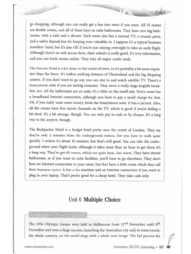 Ielts Intensive - Scripts Unit 6 | PDF