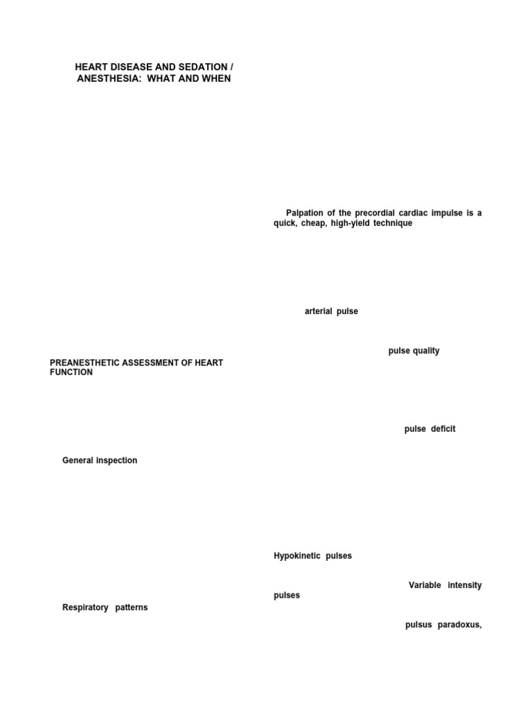 Anesthesia in Heart Disease Patients | PDF | Heart Valve | Heart
