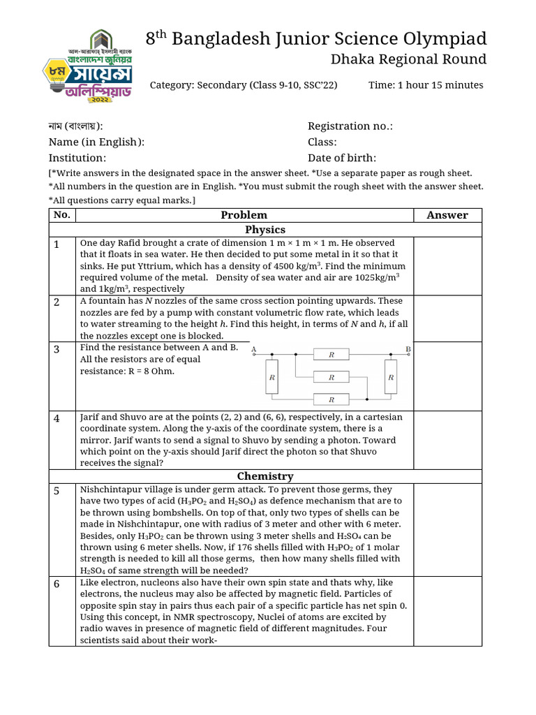 DHK Secondary en BdJSO 2022 | PDF | Nuclear Magnetic Resonance | Mole ...
