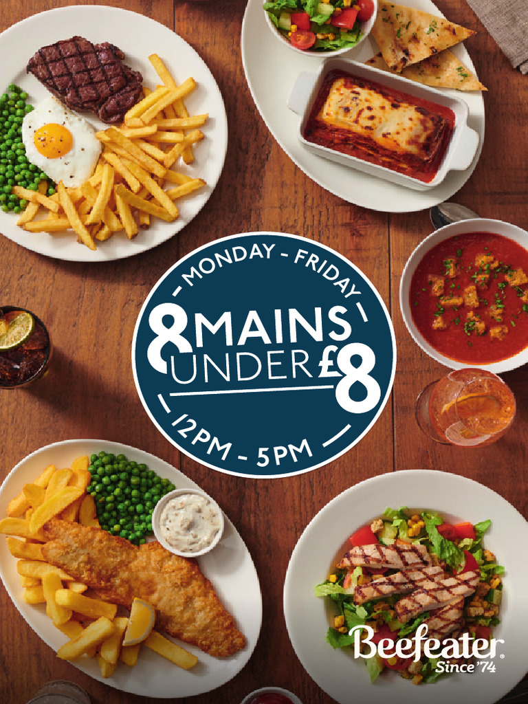 Beefeater Lunchtime Menu Band 4 | PDF | Hamburgers | French Fries