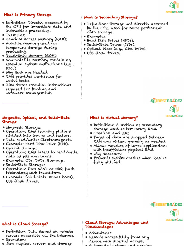 Understanding Primary Storage in Computing | PDF | Computer Data ...