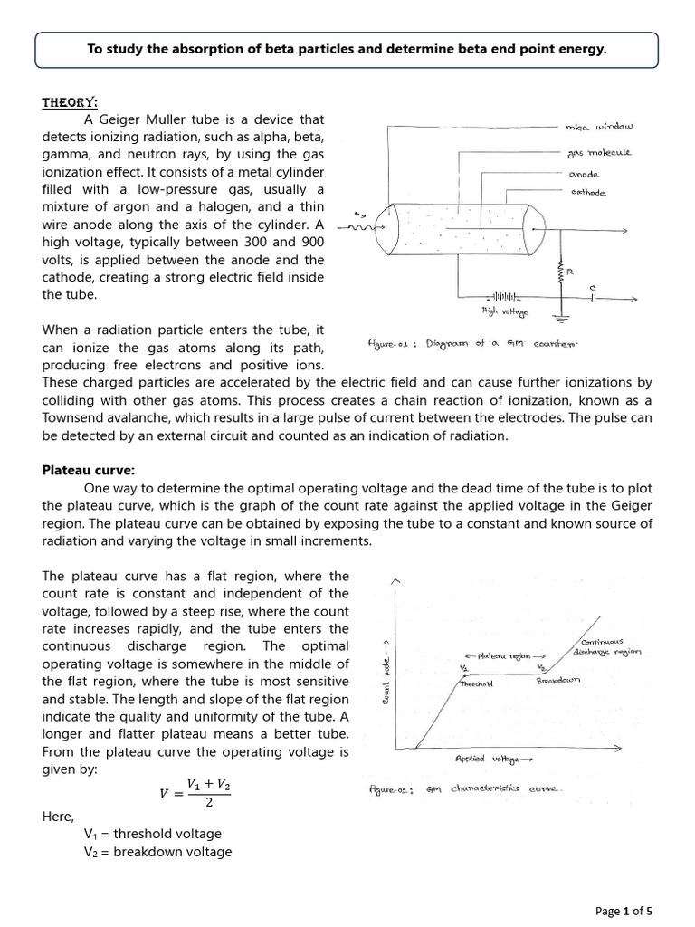 Absorption of Beta Particles and Determine Beta End Point Energy | PDF ...