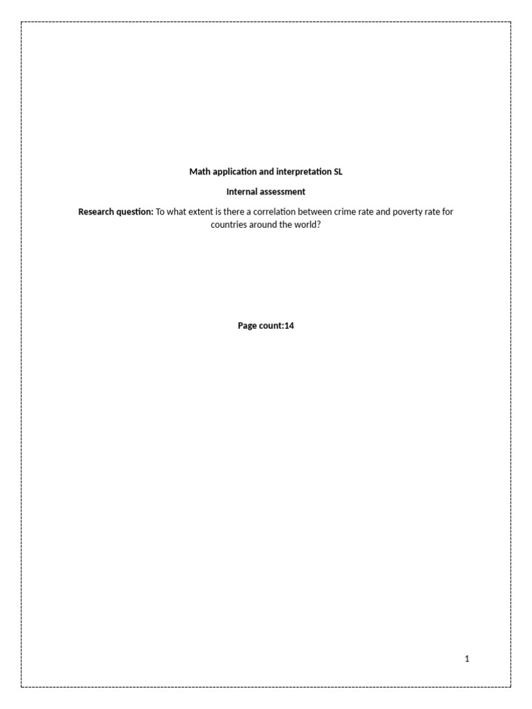 Math Application and Interpretation SL Ia Ezz Draft | PDF | Spearman's ...