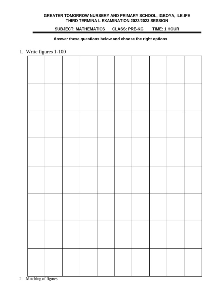 Third Terminal Exams for Pre-KG to KG2 | PDF | Computer Keyboard | Shape