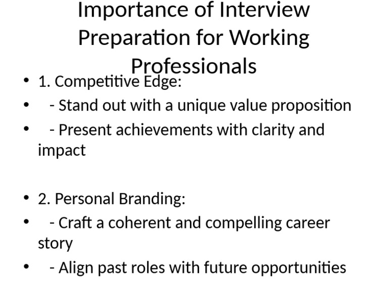 Importance of Interview Prep Professionals | PDF