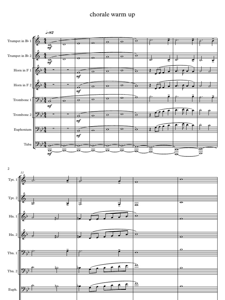 Chorale Warm Up - Score and Parts | PDF