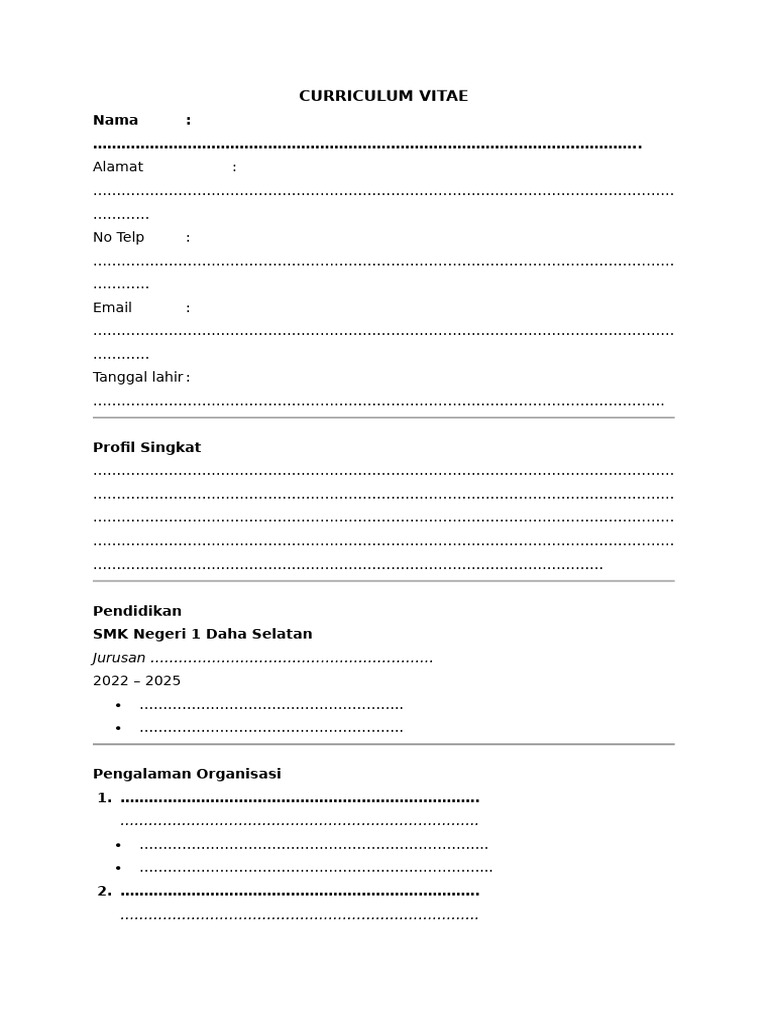 (2025) CV Kosong | PDF