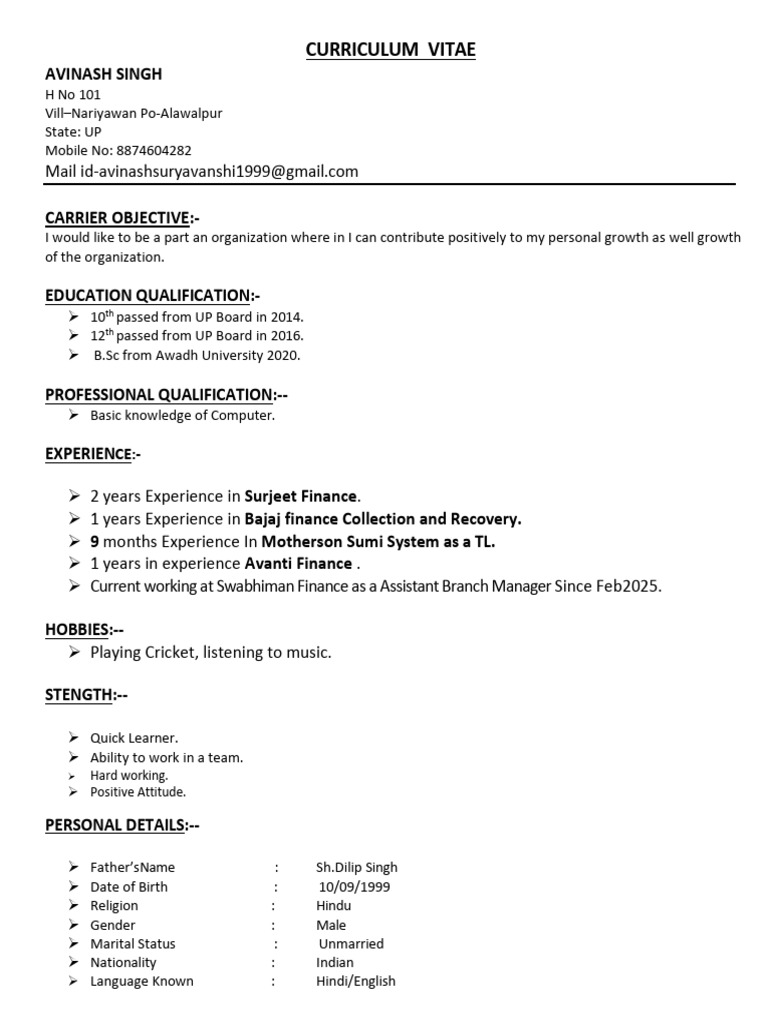 Avinash Resume | PDF
