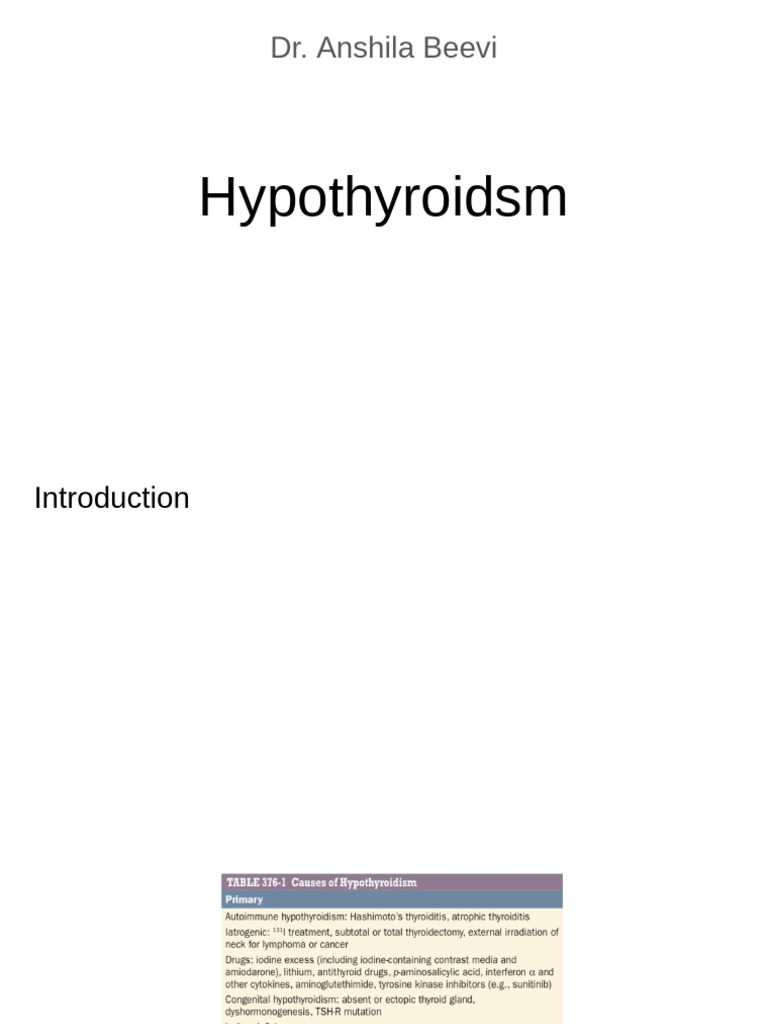 Hypothyroidism | PDF