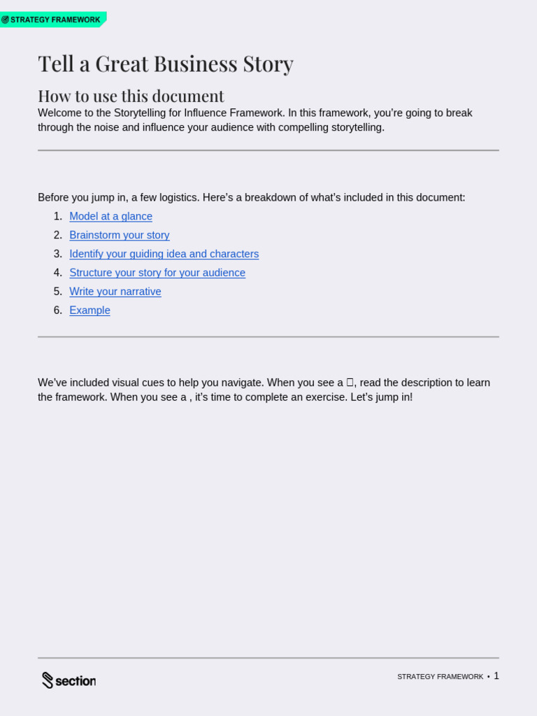Strategy Framework - Tell A Great Business Story | PDF | Spotify ...