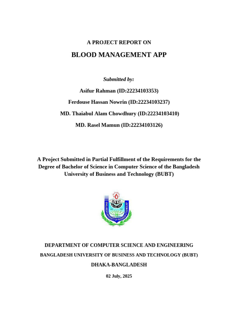 SDV Project Report Cover Page | PDF