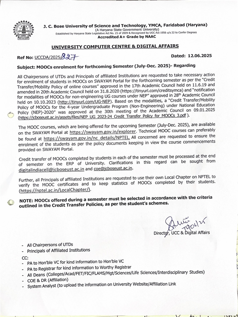 MOOC Enrollment Notice July - Dec2025 | PDF