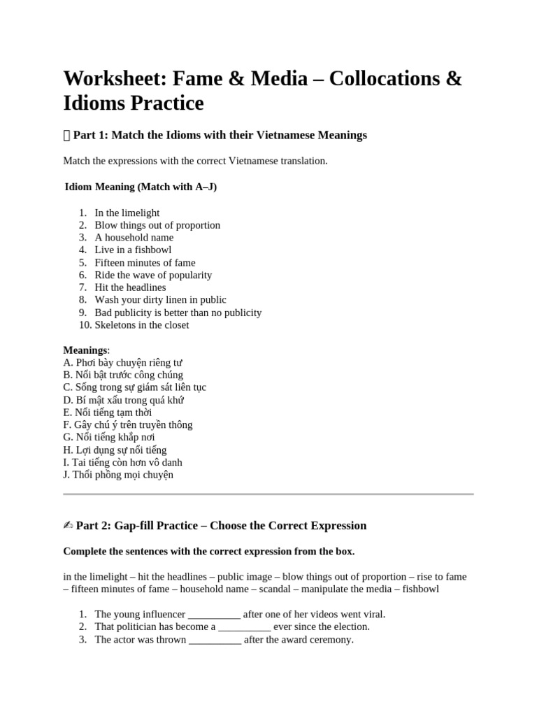 Worksheet 2 - Spoken Expressions | PDF