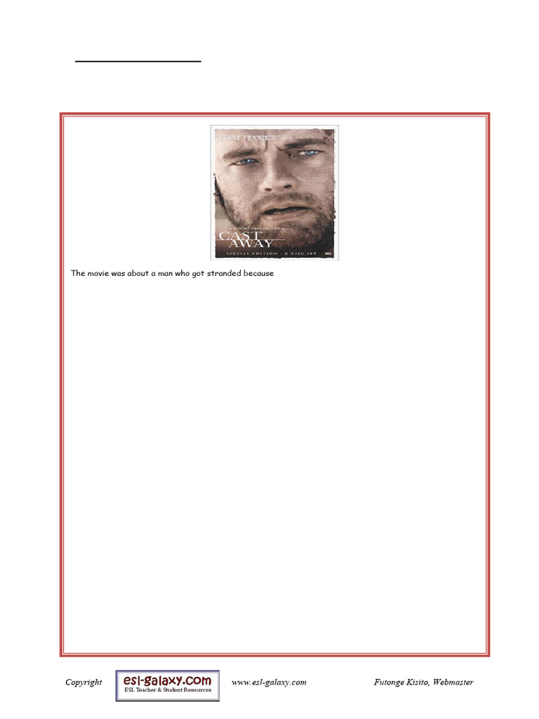 Cast Away Movie Writing Exercises | PDF