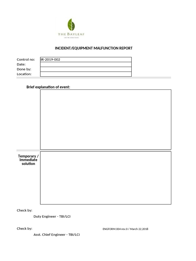 4.0 Incident Report | PDF