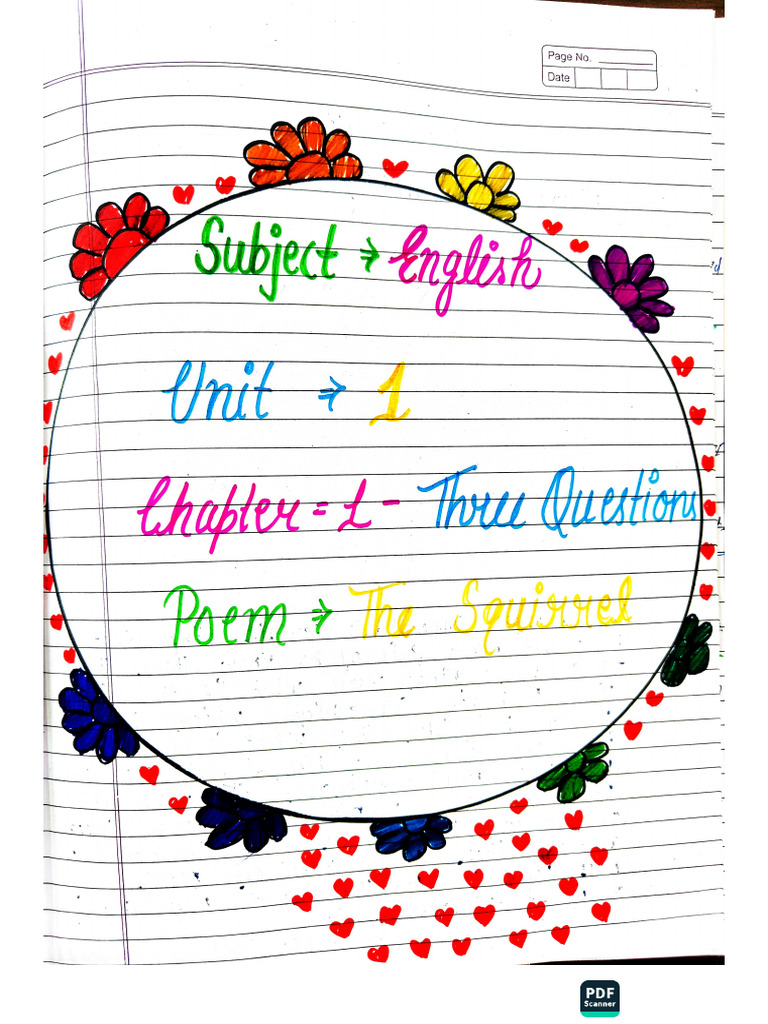 VII English Unit 1 Three Questions | PDF