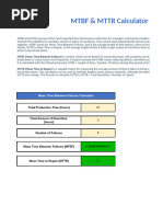 Free MTBF MTTR Calculator Template Excel Download | PDF