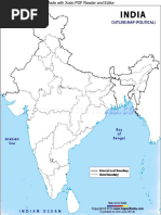 India Political Map Blank A4 Size 327 | PDF