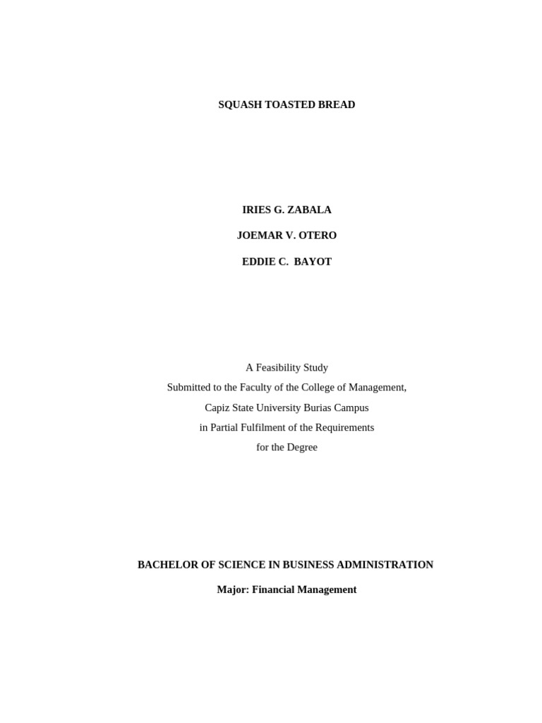 Feasibility Study on Burias Bread | PDF