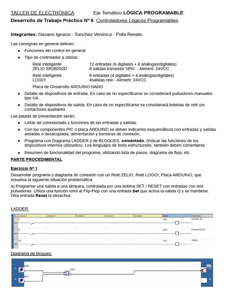 TP6-Prog (Zelio - Logo! - Arduino) 2024 | PDF | Relé | Arduino