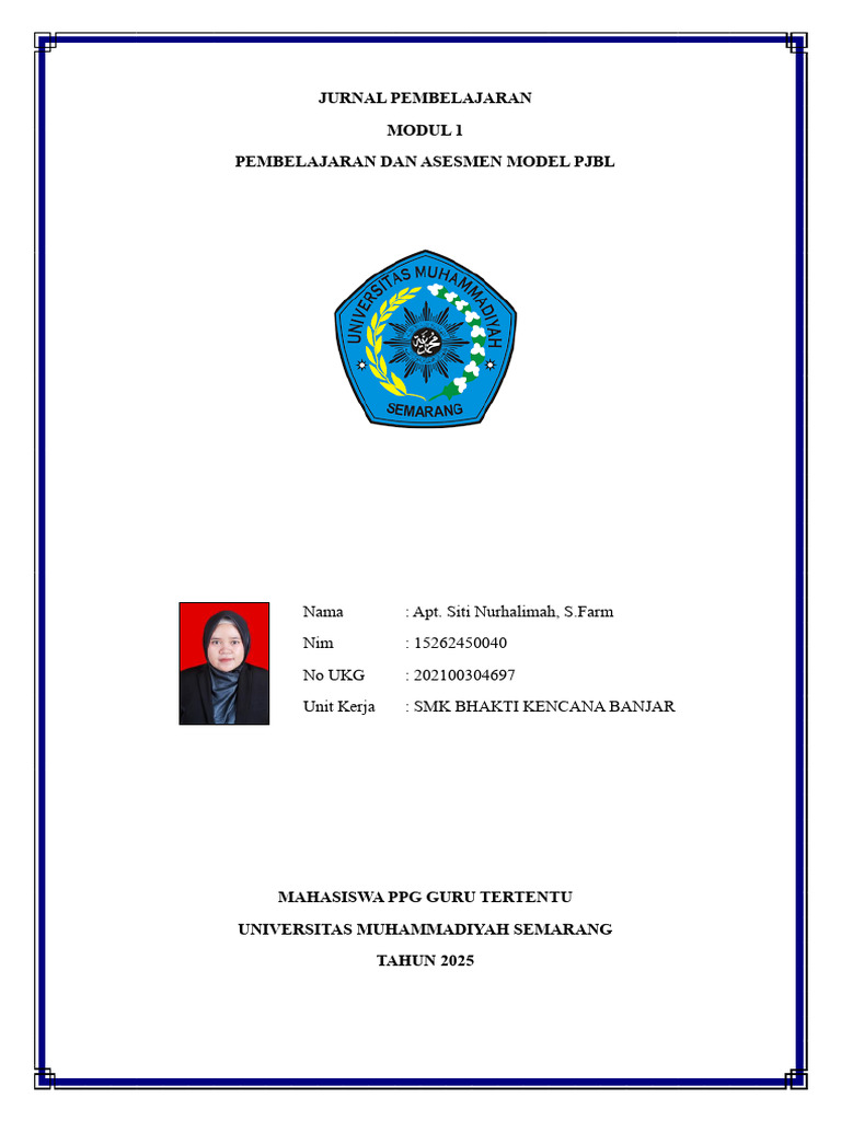 Siti Nurhalimah - 15262450040 - Pembelajaran Dan Asesmen Model PJBL | PDF