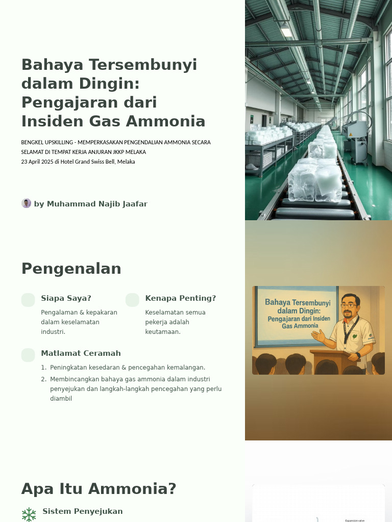 Ceramah Bengkel - Bahaya-Tersembunyi-dalam-Dingin-Pengajaran-dari-Insiden-Gas-Ammonia | PDF